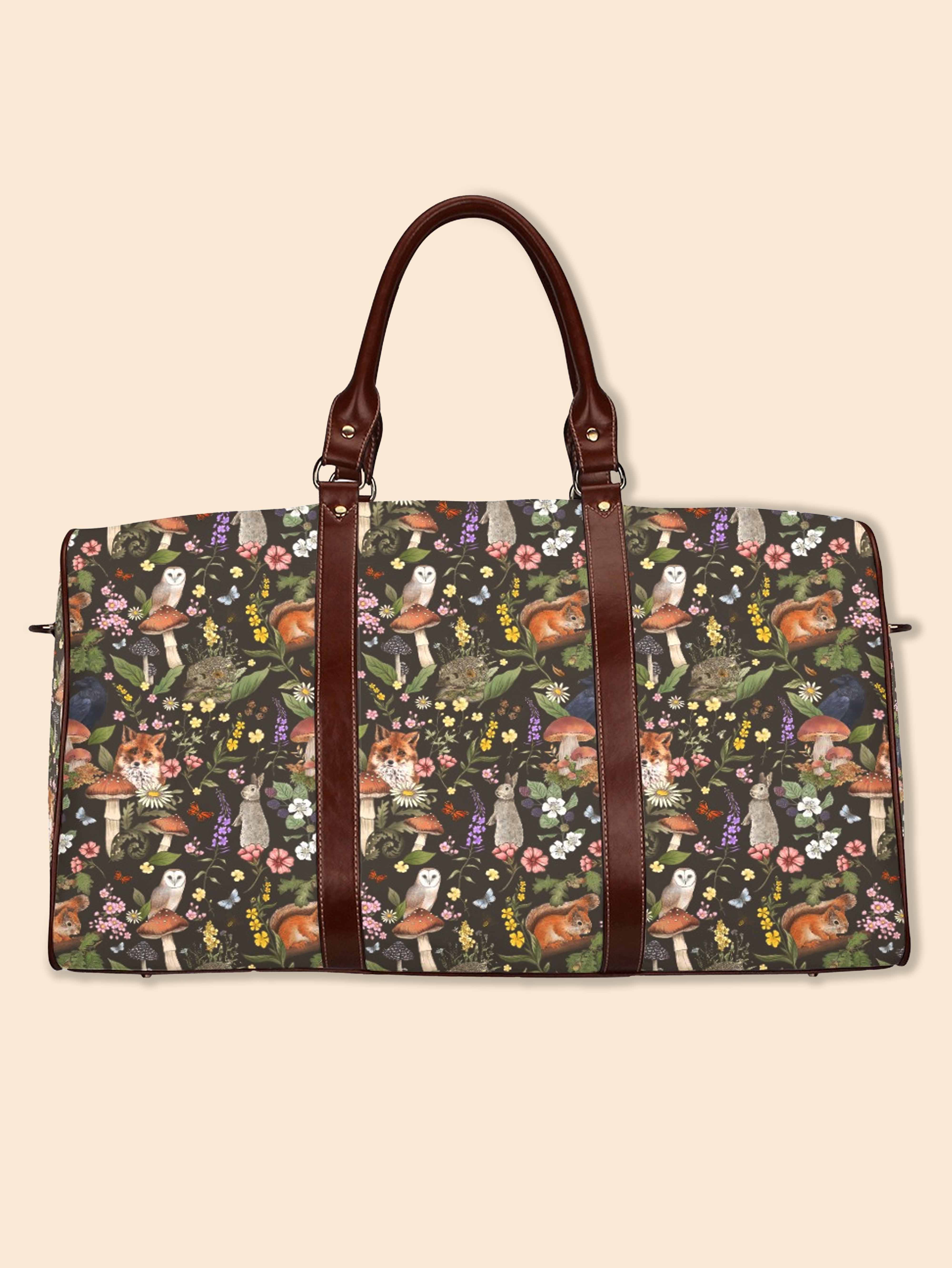 Woodland Animals Brown Waterproof Travel Bag – Spellbound Society