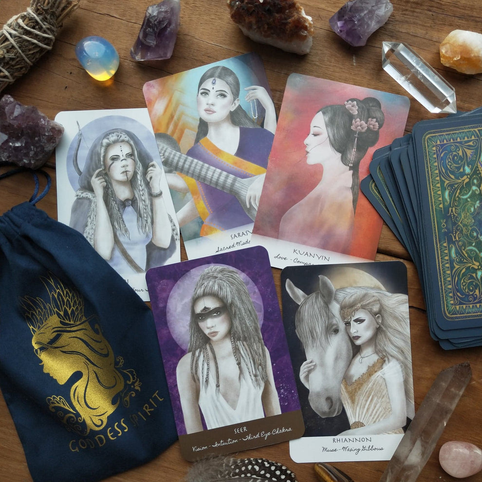 Goddess Spirit Oracle Deck - Indi edition - Includes FREE 5x7" print o ...